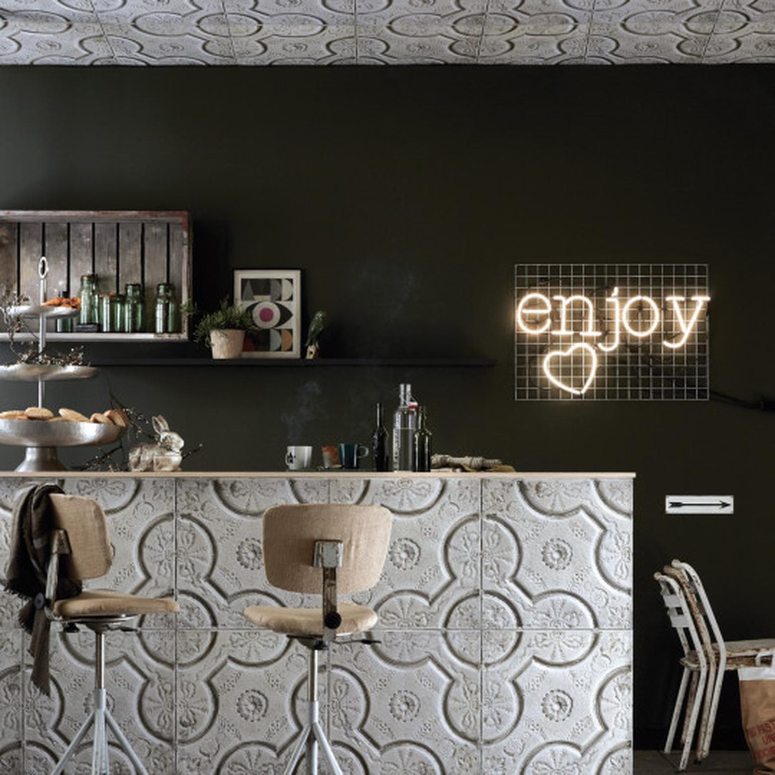 Antique white tin tiles | Koziel | Wallpaper | Artisan