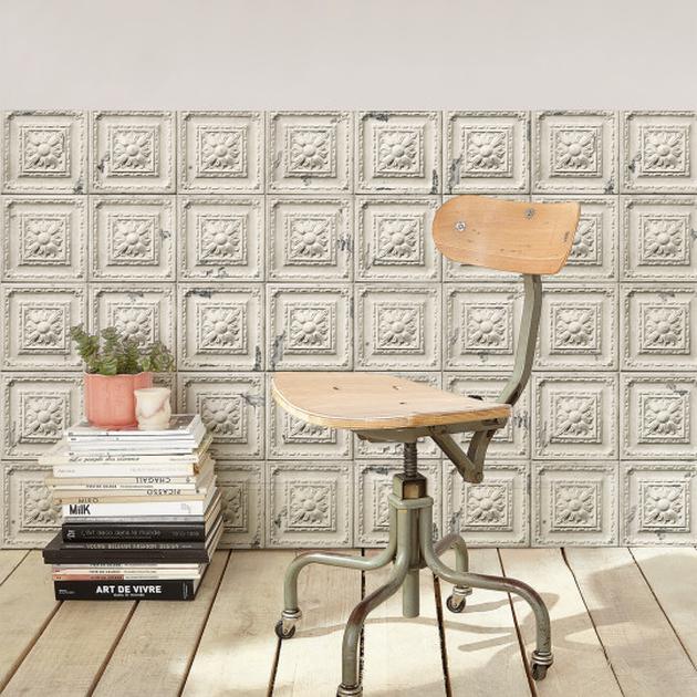 Antique off-white tin tiles | Koziel | Wallpaper | Artisan